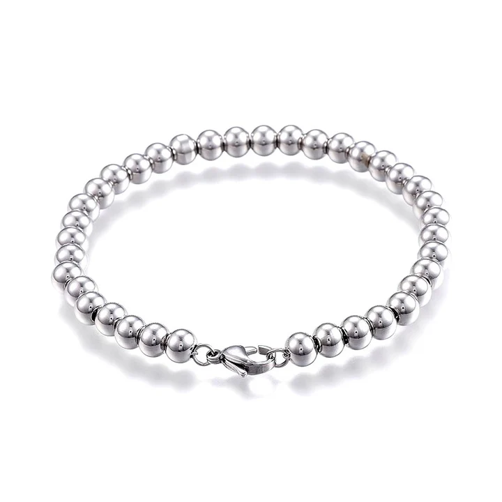 Bracelet Minimal – Acier Inoxydable Argenté à Billes | LFAB Bijoux